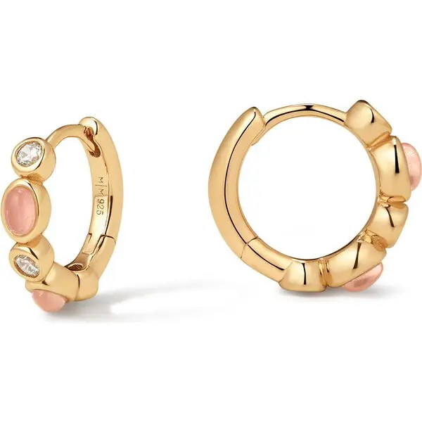 MADE BY MARY Aura Hoop Earrings - Gold Vermeil/pink