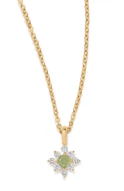 MADE BY MARY Lumi Flora Charm Necklace - Gold Vermeil/green