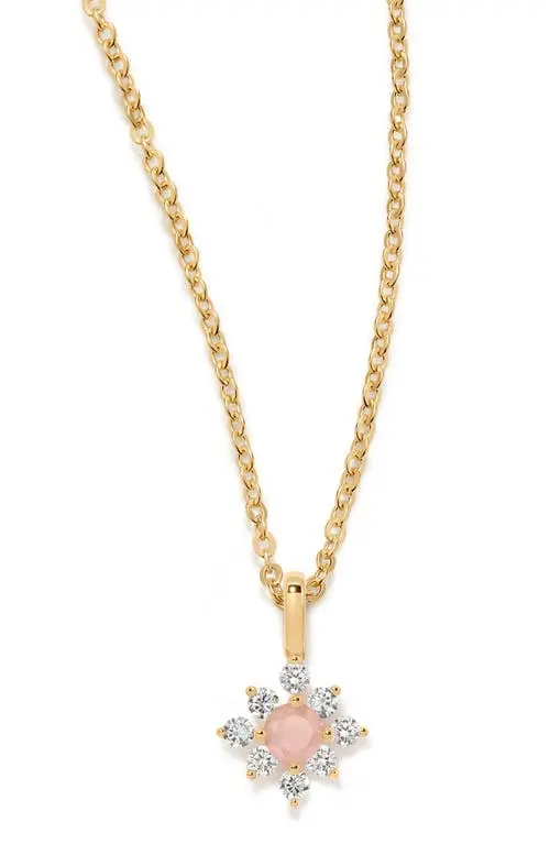 MADE BY MARY Lumi Flora Charm Necklace - Gold Vermeil/pink
