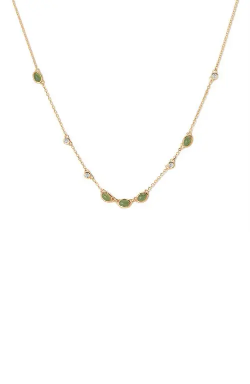 MADE BY MARY Aura Station Necklace With Bezel-set Stones - Gold Vermeil/green
