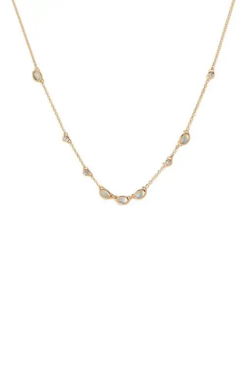 MADE BY MARY Aura Station Necklace With Bezel-set Stones - Gold Vermeil/opal