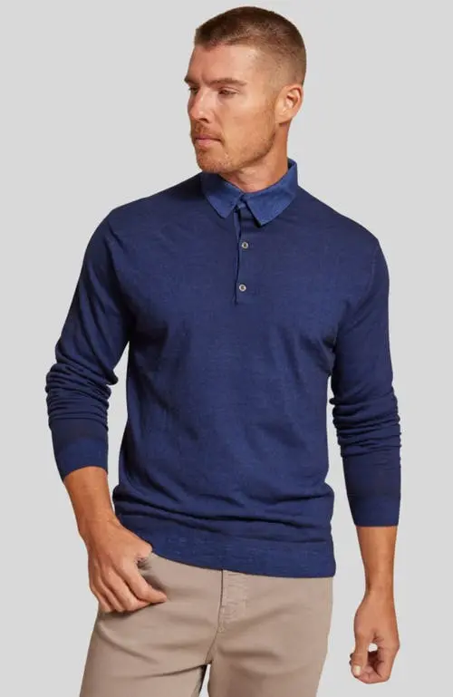 RYE 51 The Harrison Long Sleeve Polo - Navy