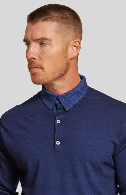 RYE 51 The Harrison Long Sleeve Polo - Navy