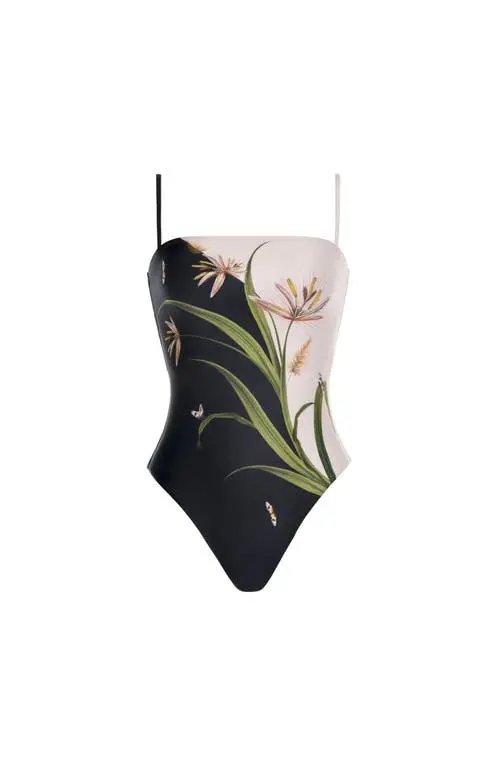 Agua Bendita Printed One-piece With Square Neckline - Multicolor