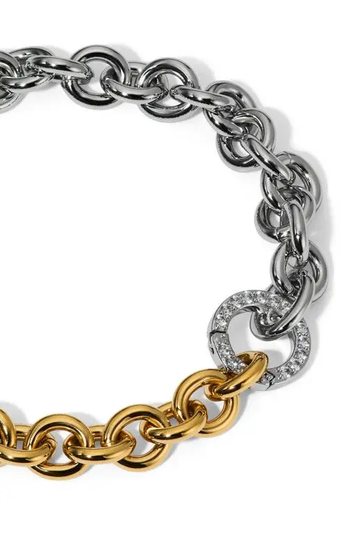 Nadri Gemini Two-tone Pavé Circle Chain Bracelet