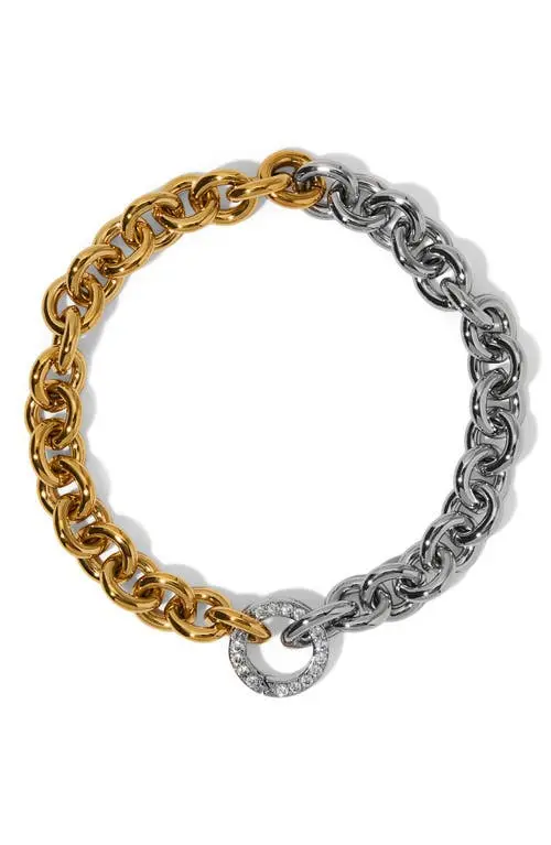 Nadri Gemini Two-tone Pavé Circle Chain Bracelet - Gold