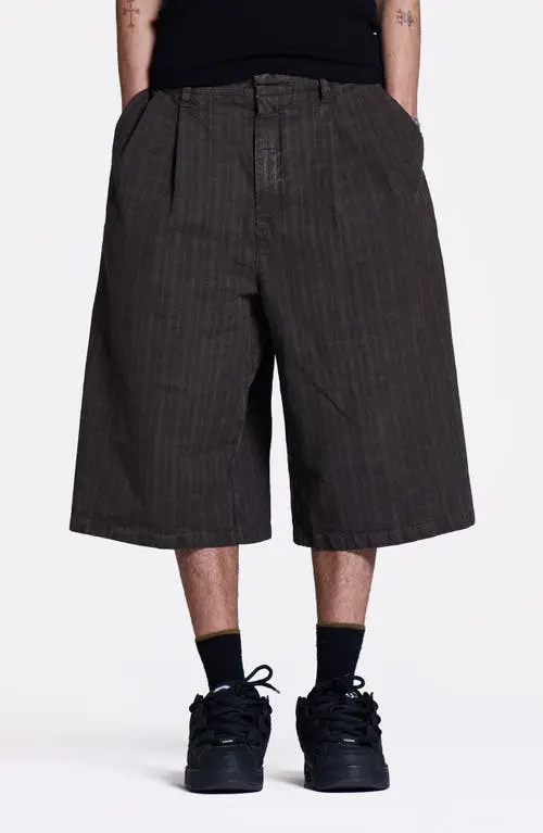 JADED LONDON Goliath Check Pleated Oversized Shorts