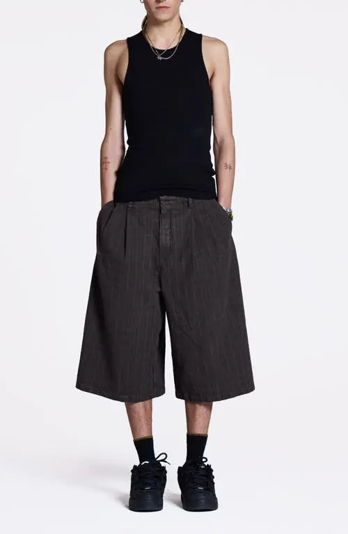JADED LONDON Goliath Check Pleated Oversized Shorts