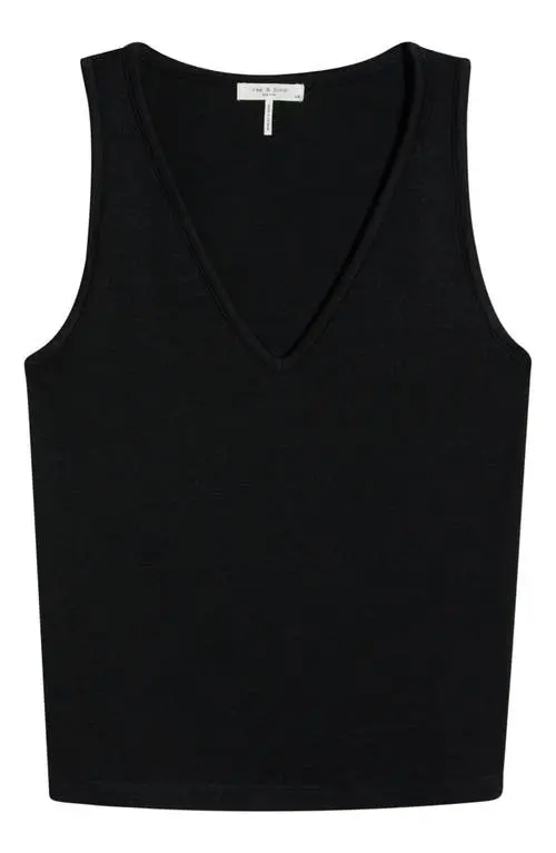 Rag & Bone The Knit V-neck Tank - Black