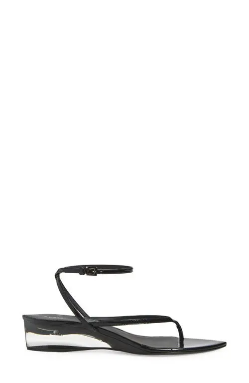 Alaïa Invisible Wedge Ankle Strap Sandal - Noir
