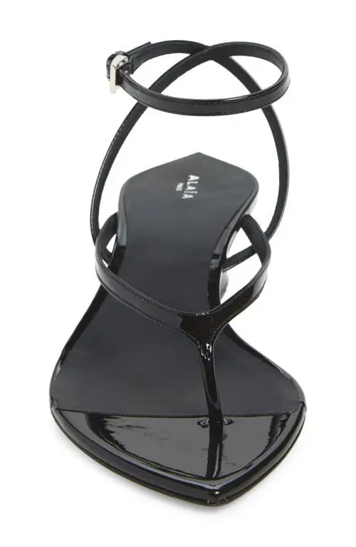 Alaïa Invisible Wedge Ankle Strap Sandal - Noir