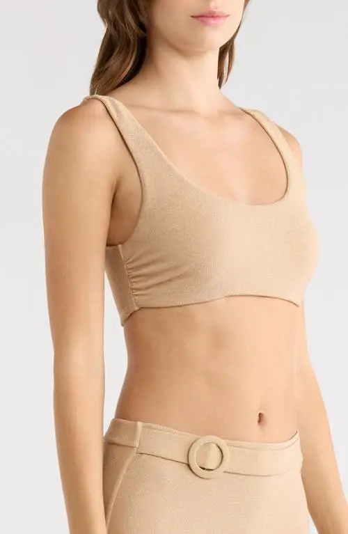 Ramy Brook Enya Metallic Swim Top - Gold