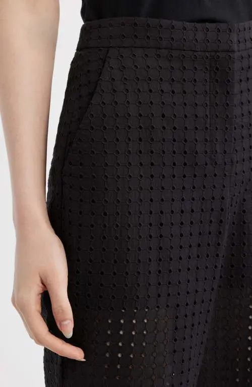 Theory Eyelet Embroidered Cotton Pants