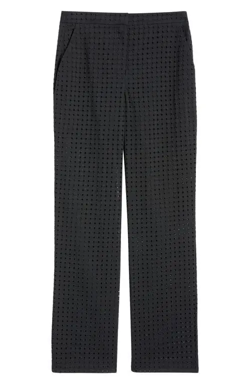 Theory Eyelet Embroidered Cotton Pants
