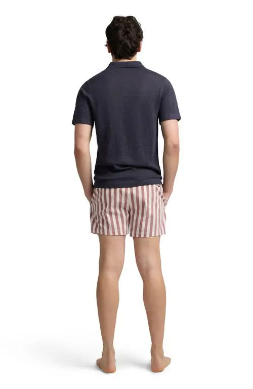 Onia Linen Sweater Short Sleeve Polo - Midnight