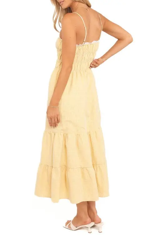 PETAL & PUP Bernadine Gingham Cotton Blend Maxi Dress