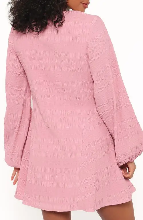 PETAL & PUP Amaya Smock Detail Long Sleeve Minidress