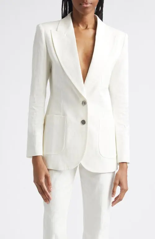 Etro Stretch Cotton Jacket With Peak Lapels