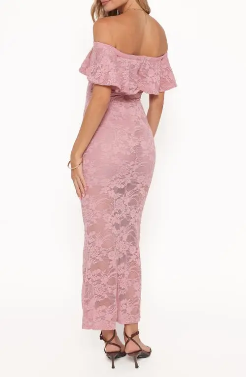 PETAL & PUP Off-the-shoulder Lace Maxi Dress