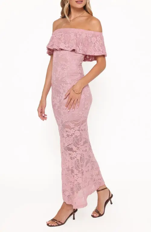 PETAL & PUP Off-the-shoulder Lace Maxi Dress