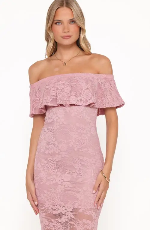 PETAL & PUP Off-the-shoulder Lace Maxi Dress