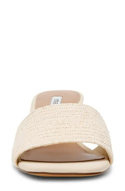 Steve Madden Frolic Slide Sandal With Sculptural Block Heel - Nat Raffia