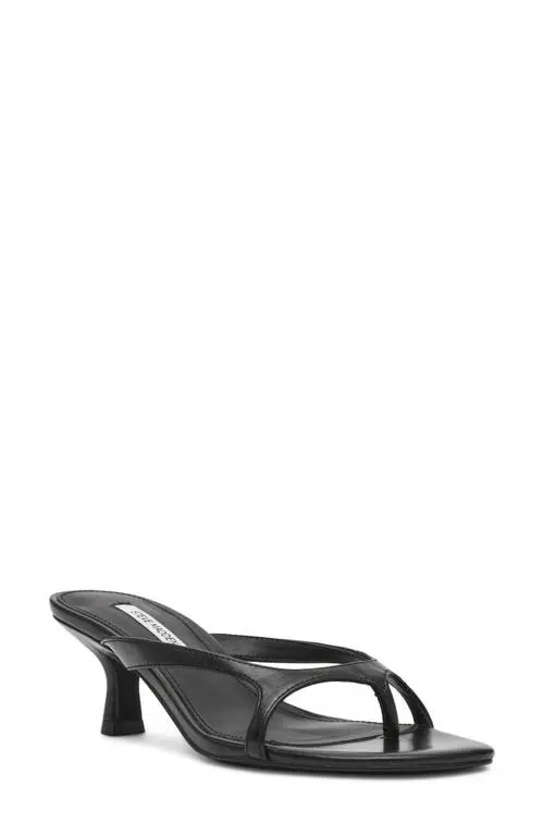Steve Madden Briennna Thong Slide Sandal - Black Leather