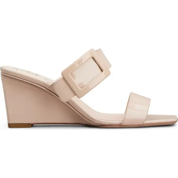 ROGER VIVIER Belle Vivier Patent Leather Wedge Sandal