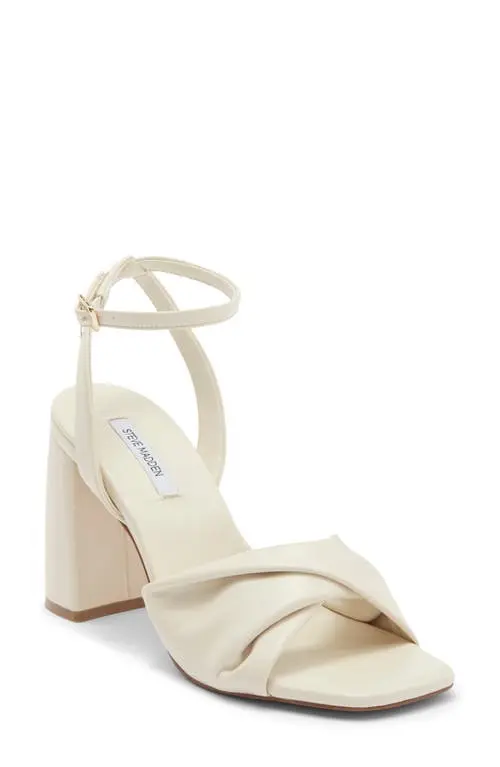 Steve Madden Mandy Ankle Strap Sandal With Block Heel - Bone
