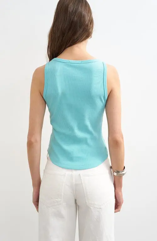 Topshop Ribbed Stretch Cotton Tank Top