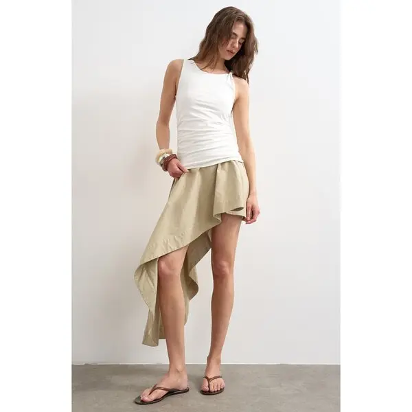 Topshop Twist Shoulder Side Ruched Tank