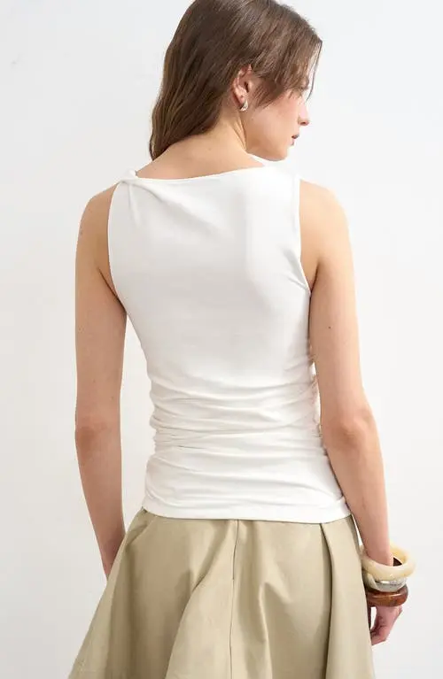 Topshop Twist Shoulder Side Ruched Tank