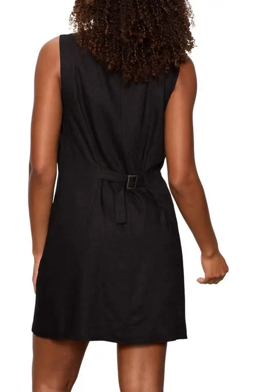 Sanctuary Sleeveless Square Neck Button-up Mini Dress With Pockets