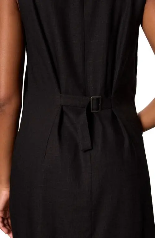 Sanctuary Sleeveless Square Neck Button-up Mini Dress With Pockets