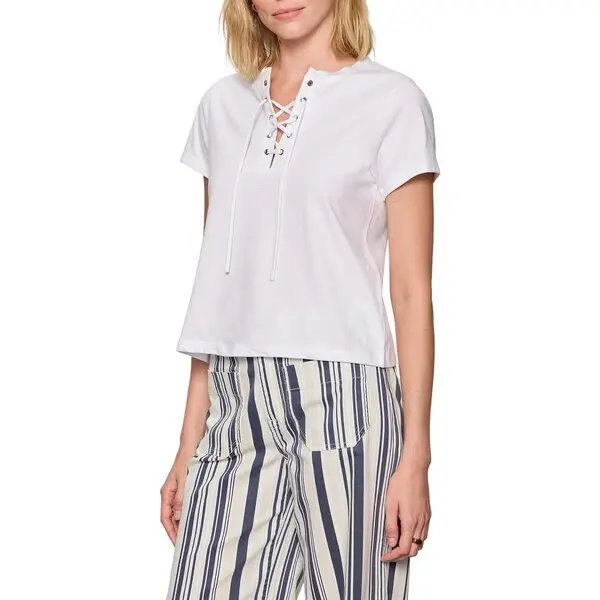 Sanctuary Timeless Lace-up T-shirt - White