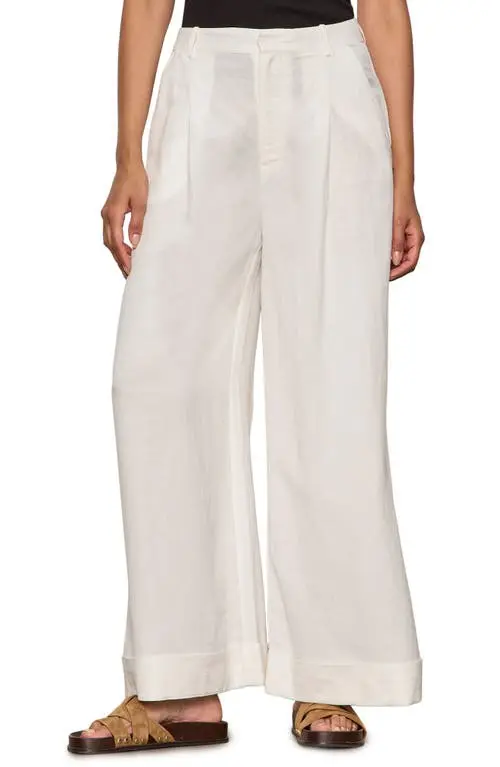 Sanctuary Terrace Linen Blend Wide Leg Pants - Chalk