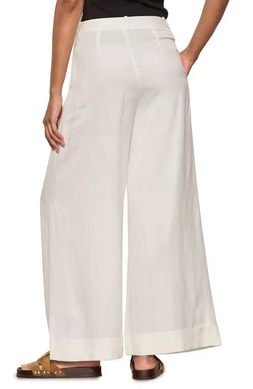 Sanctuary Terrace Linen Blend Wide Leg Pants - Chalk