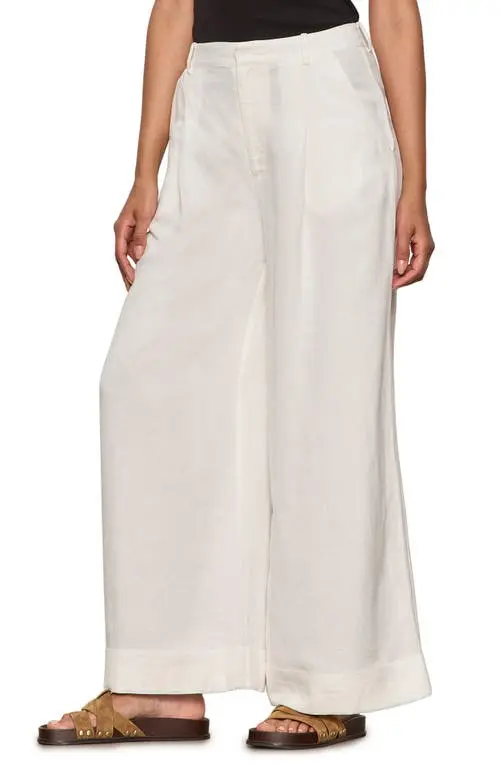 Sanctuary Terrace Linen Blend Wide Leg Pants - Chalk