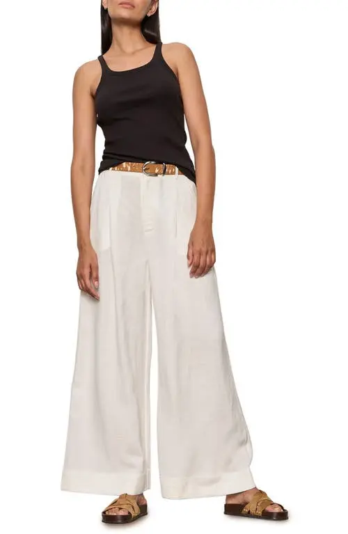 Sanctuary Terrace Linen Blend Wide Leg Pants - Chalk