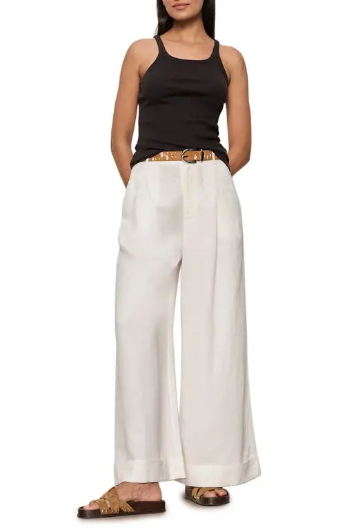 Sanctuary Terrace Linen Blend Wide Leg Pants - Chalk