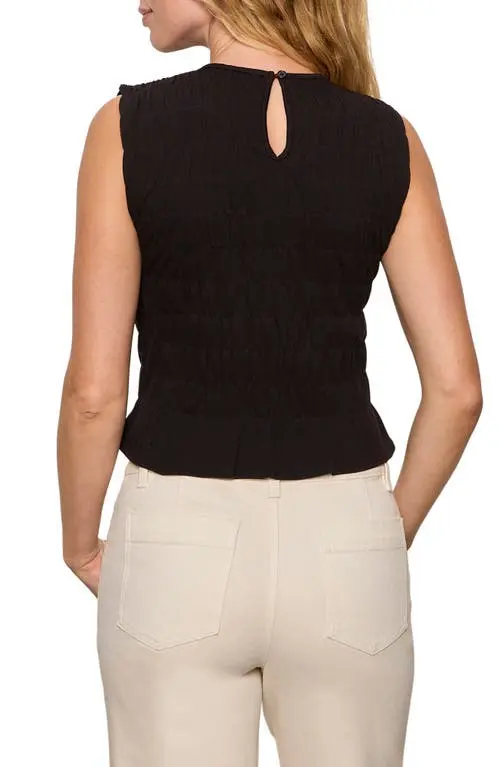 Sanctuary Smocked Sleeveless Top - Black