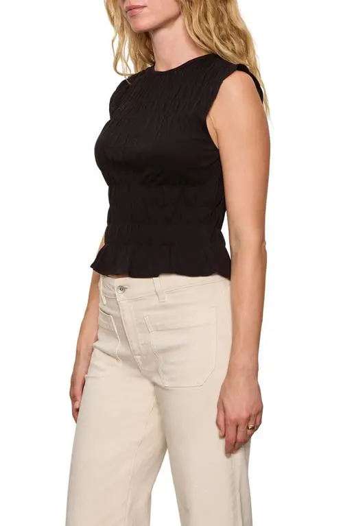 Sanctuary Smocked Sleeveless Top - Black