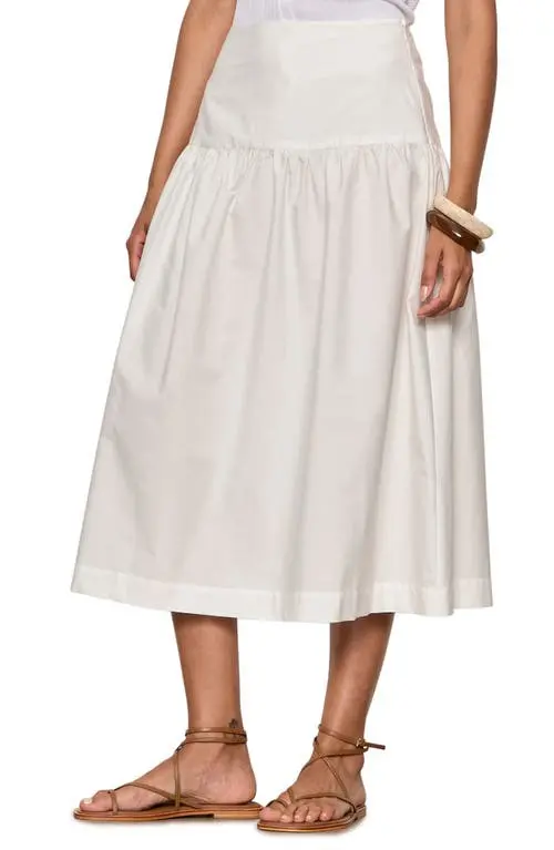 Sanctuary Cotton Poplin Gathered Midi Skirt