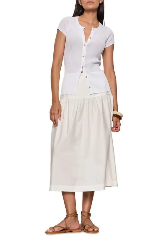 Sanctuary Cotton Poplin Gathered Midi Skirt