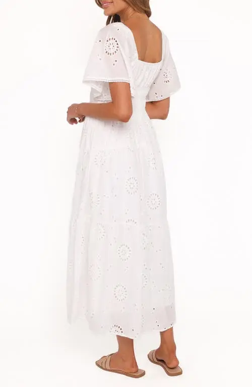 PETAL & PUP Tierney Eyelet Embroidered Midi Dress