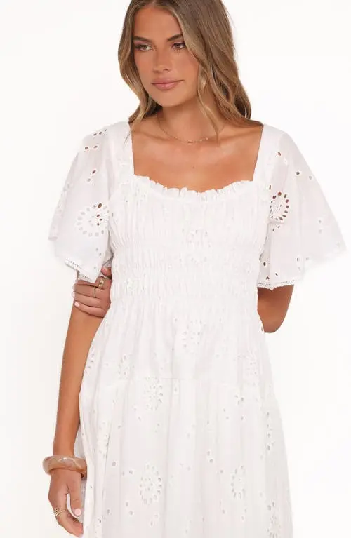 PETAL & PUP Tierney Eyelet Embroidered Midi Dress