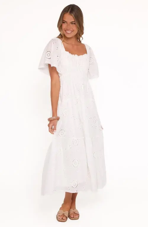 PETAL & PUP Tierney Eyelet Embroidered Midi Dress