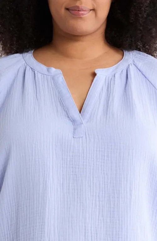 BEACHLUNCHLOUNGE Artina Short Sleeve Blouse - Light Denim