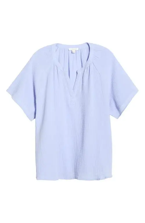 BEACHLUNCHLOUNGE Artina Short Sleeve Blouse - Light Denim