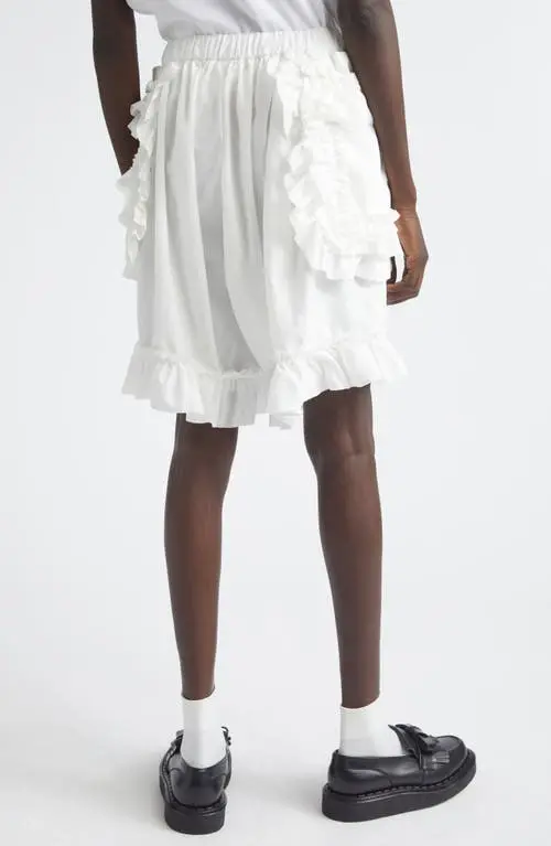 Comme Des Garçons Ruffle Trim Broadcloth Bloomer Shorts